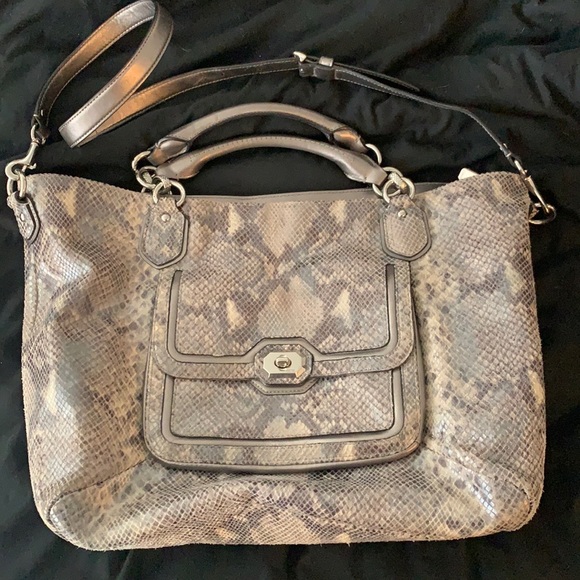 Coach | Bags | Coach Python Embossed Leather Shoulder Bag | Poshmark